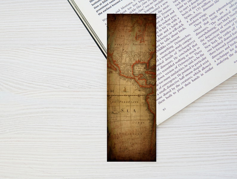 Printable Vintage Map Bookmarks Set of 4 Retro Map Bookish Gift Fantasy ...
