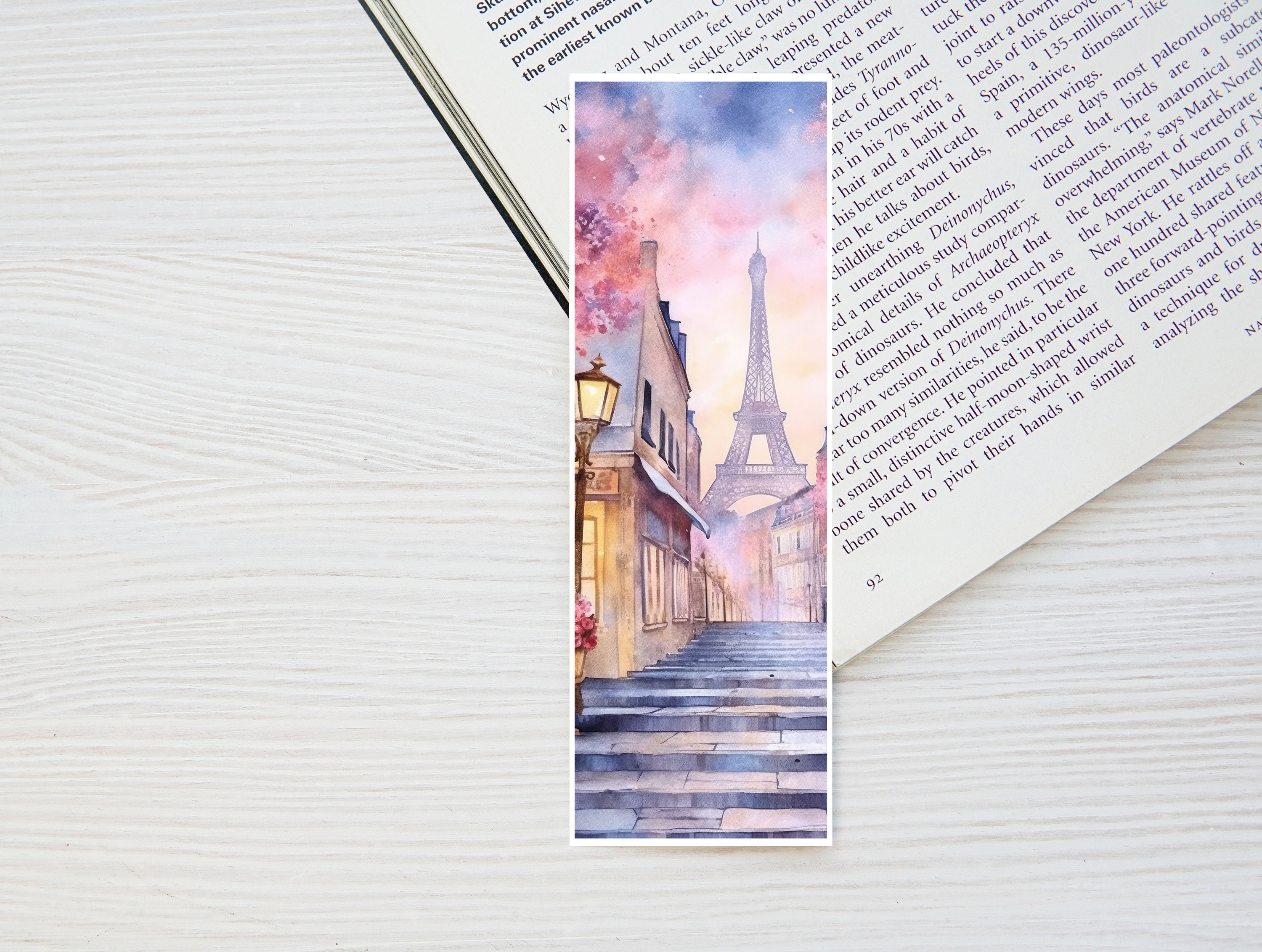 Printable Pink Eiffel Tower Bookmarks Set of 4 Digital Bookmark ...