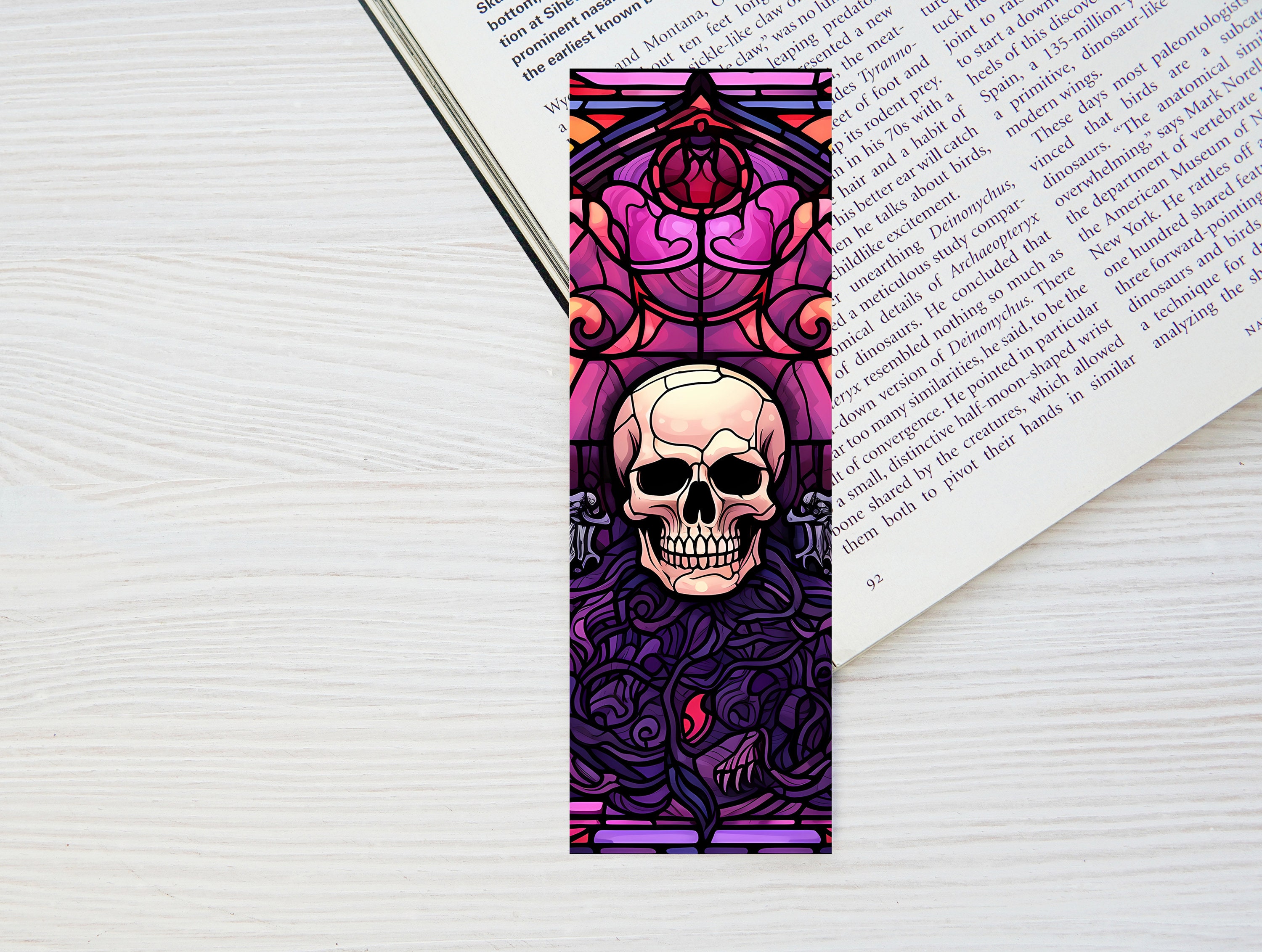 Printable Gothic Skull Bookmarks 4 Bookmark Set Halloween Bookmark Page ...