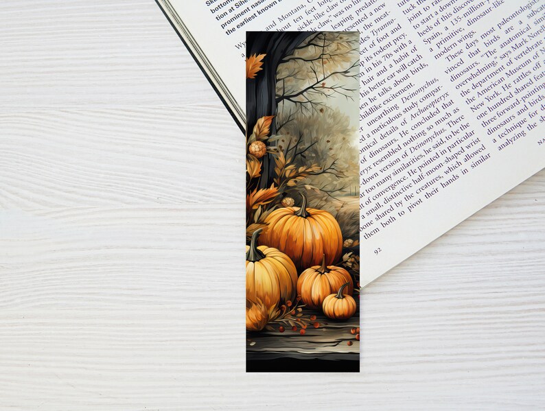 Printable Pumpkin Fall Bookmark 4 Bookmark Set Halloween Bookmark ...