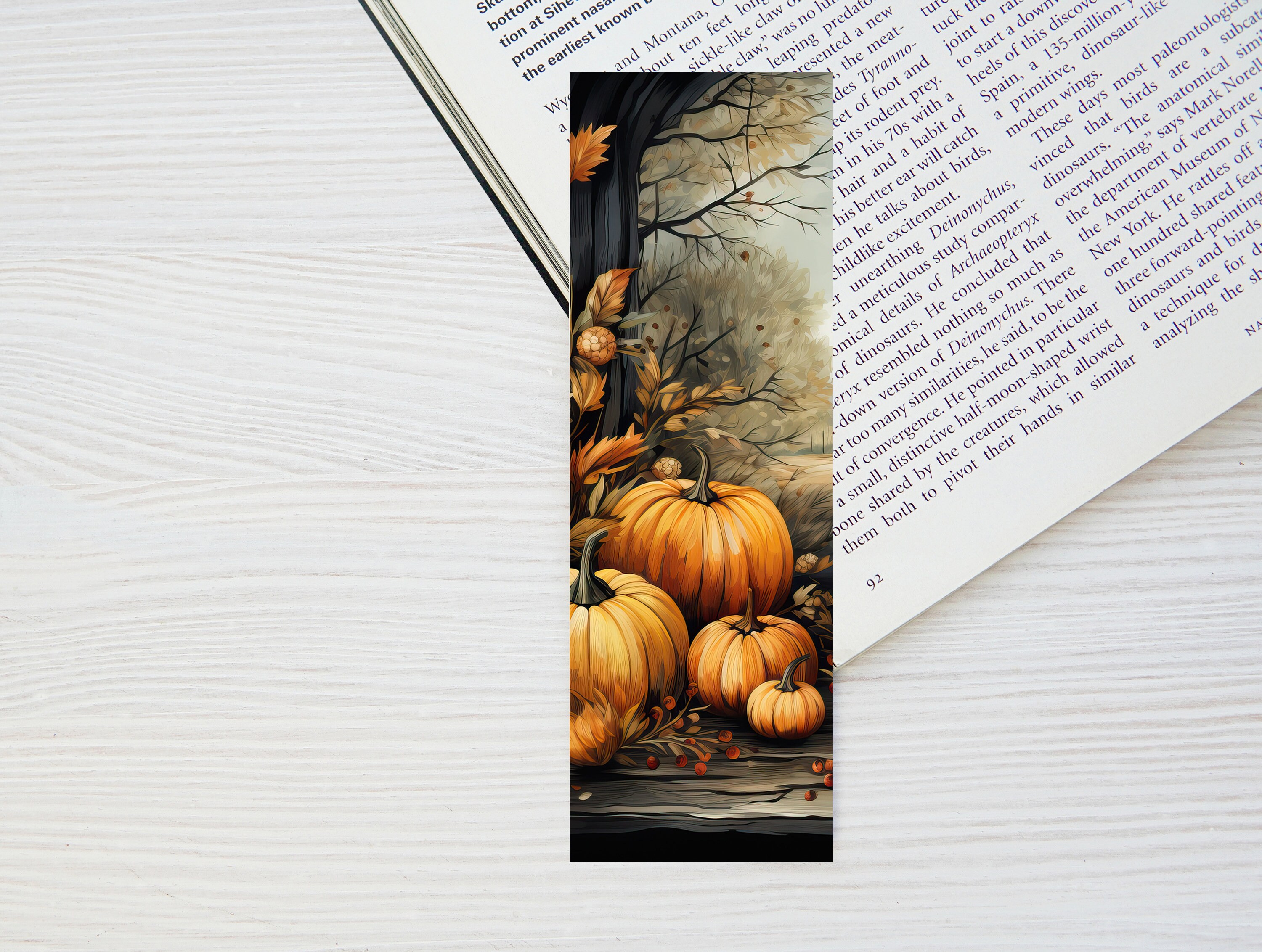 Printable Pumpkin Fall Bookmark 4 Bookmark Set Halloween Bookmark ...