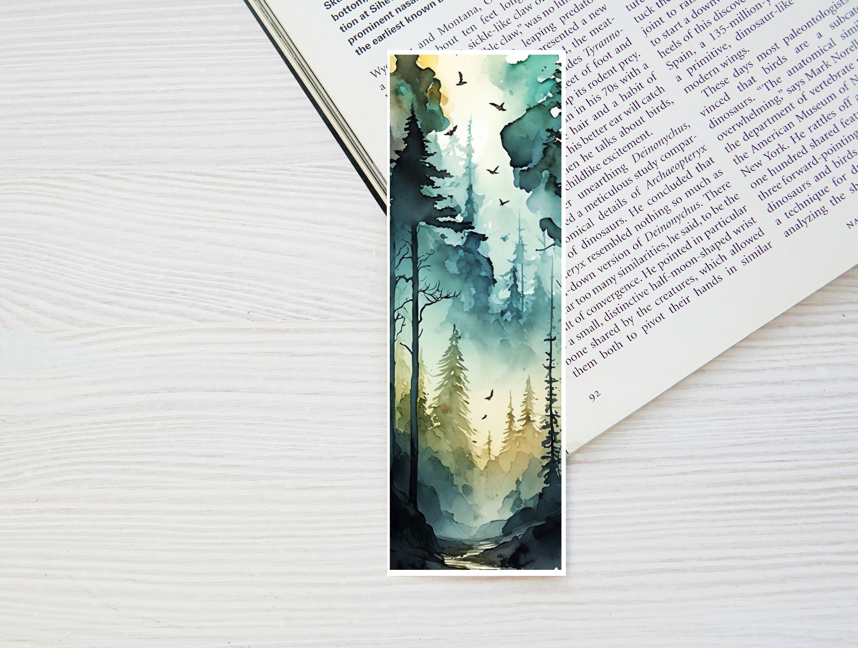 Printable Watercolor Forest Bookmark 4 Bookmark Set Fantasy Bookmark ...