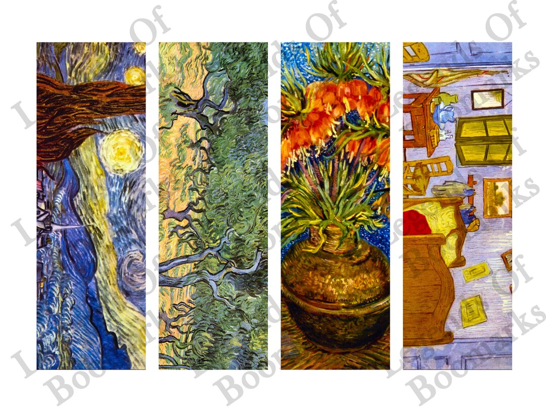 Printable Van Gogh Bookmarks | Set of 4 | Reader Gift | Bookish Gift ...