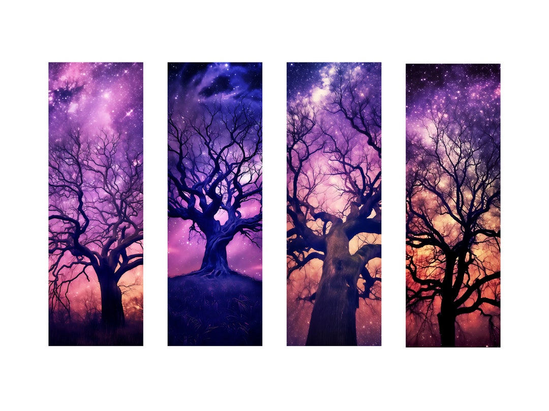 Printable Starry Night Bookmarks | 4 Bookmark Set | Unique Bookmark ...