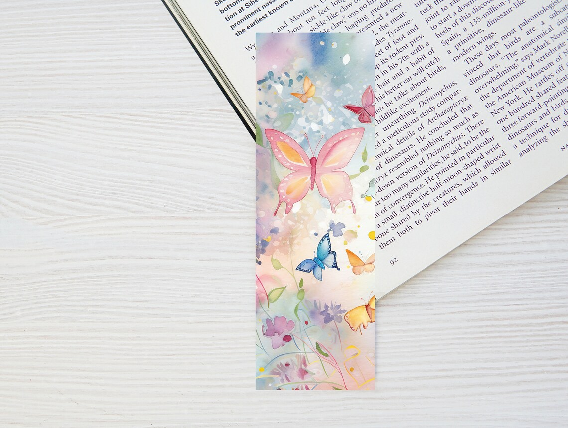 Printable Whimsical Butterfly Bookmarks | Set of 4 Bookmark ...