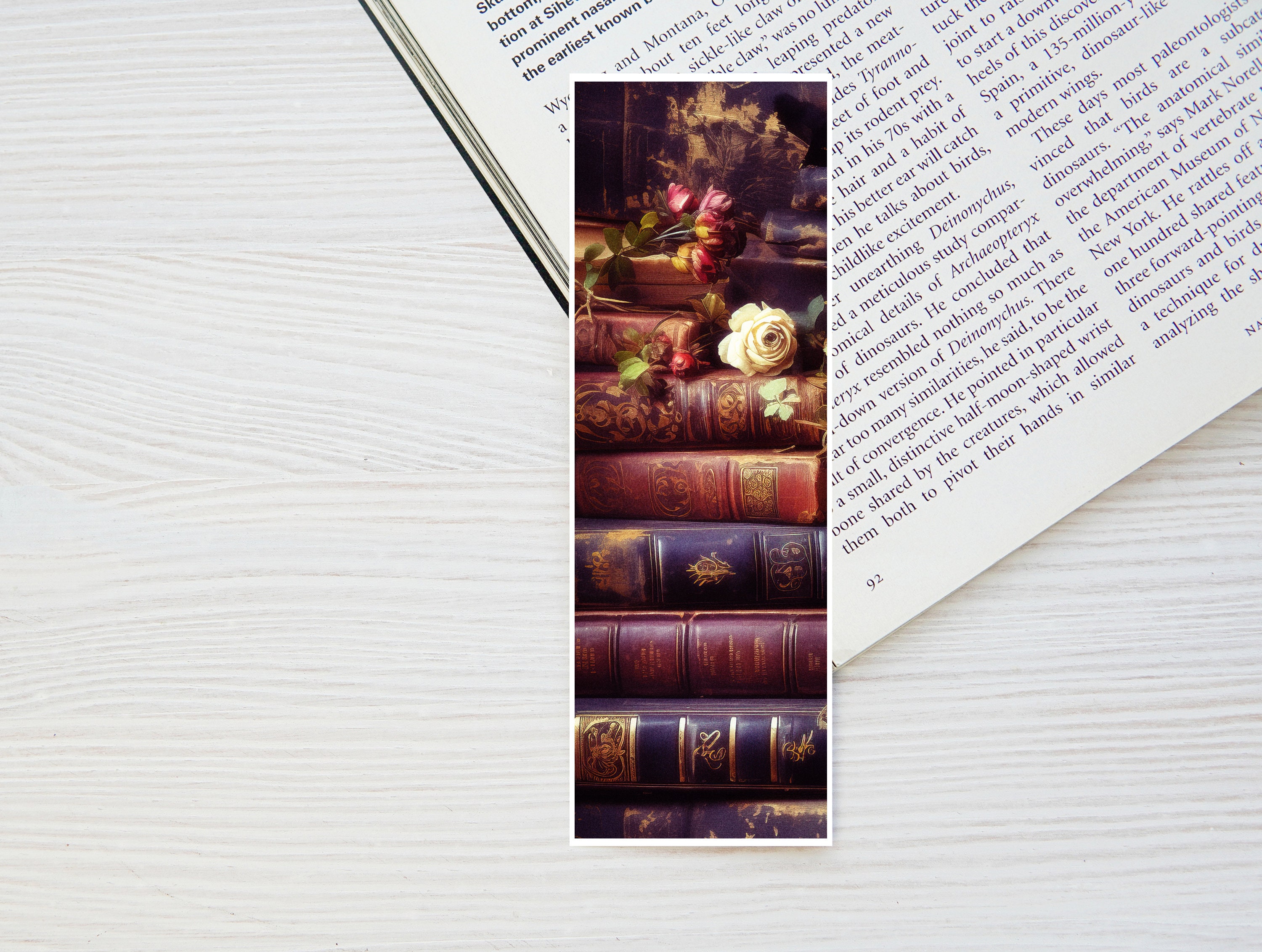 Printable Whimsical Library Bookmark | 4 Bookmark Set | Rose Bookmark ...