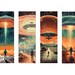 Printable Retro Sci-fi Bookmarks | Set of 4 | Vintage Retro Space | UFO ...