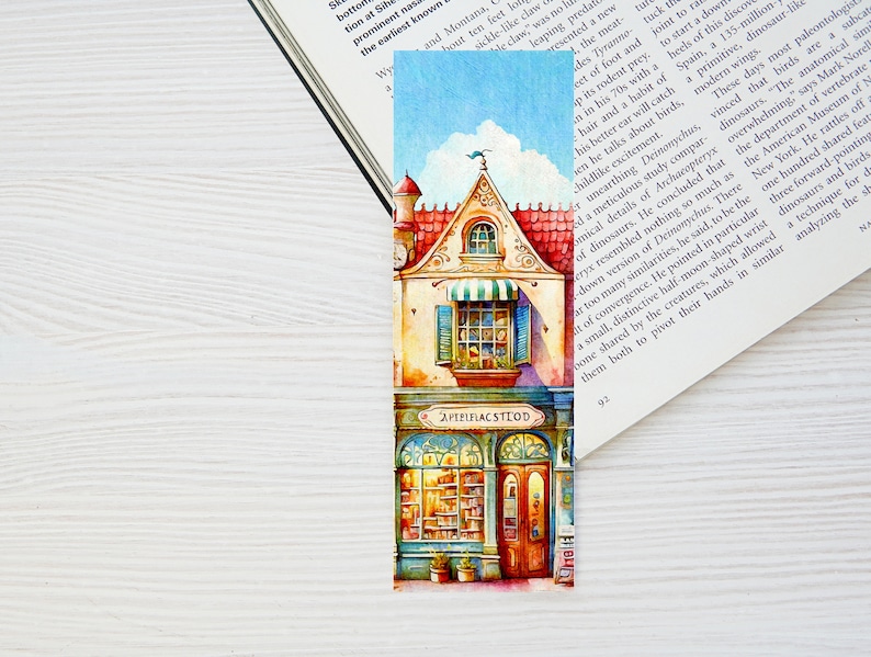 Printable Whimsical Shop Front Bookmarks | Set of 4 Bookmark | Cute ...