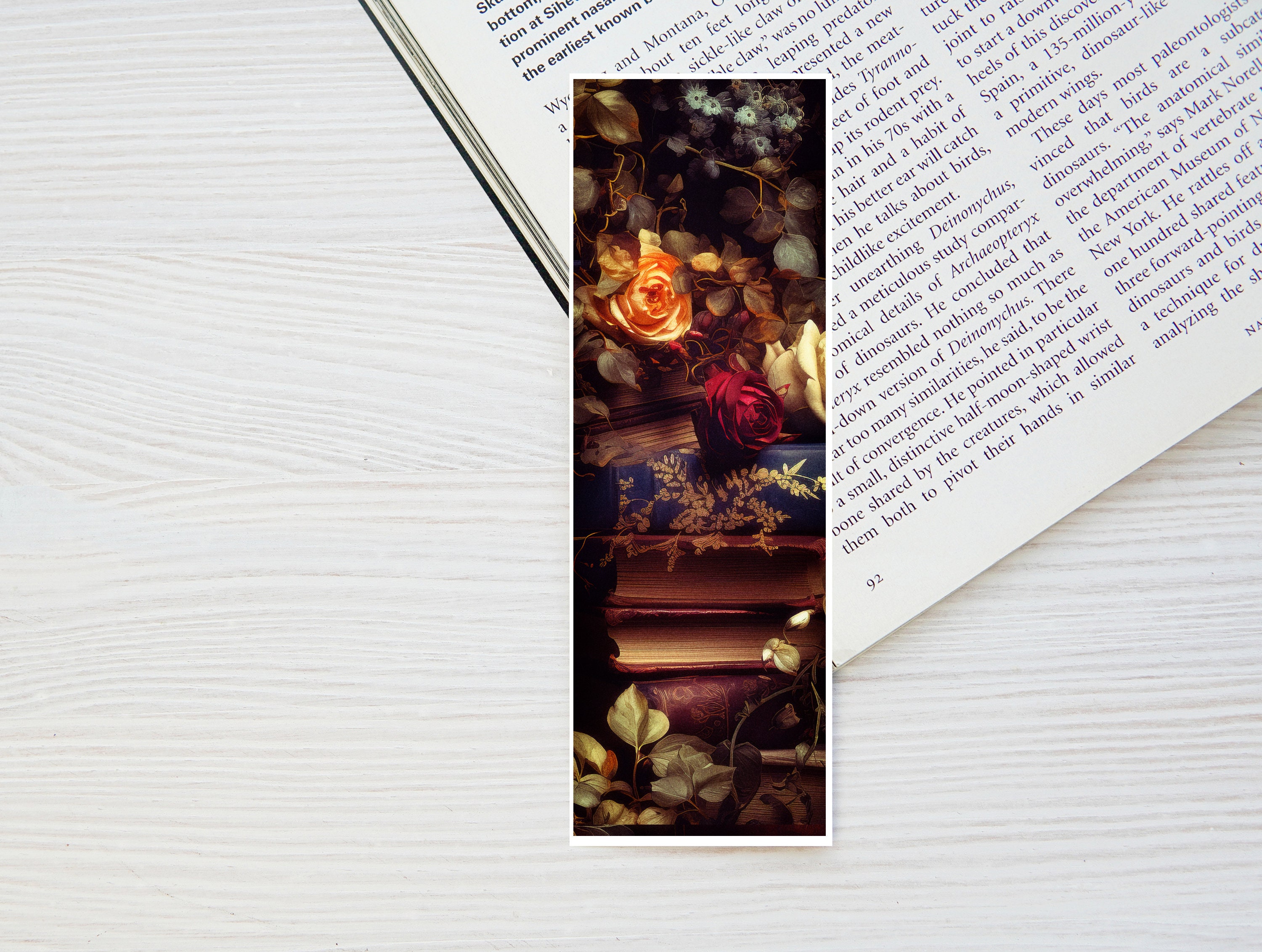 Printable Whimsical Library Bookmark | 4 Bookmark Set | Rose Bookmark ...
