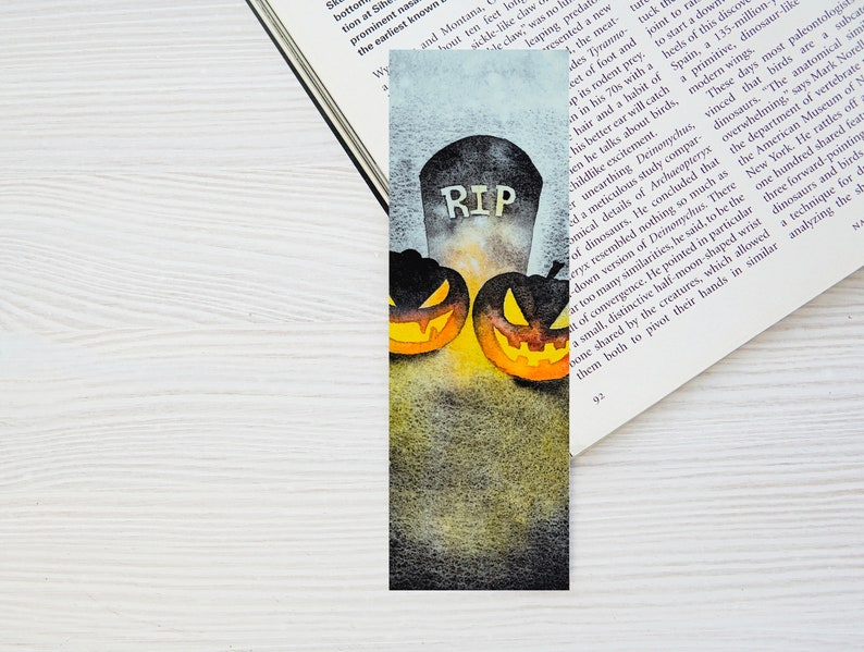 Printable Spooky Halloween Bookmark | 4 Bookmark Set | Unique Bookmark ...