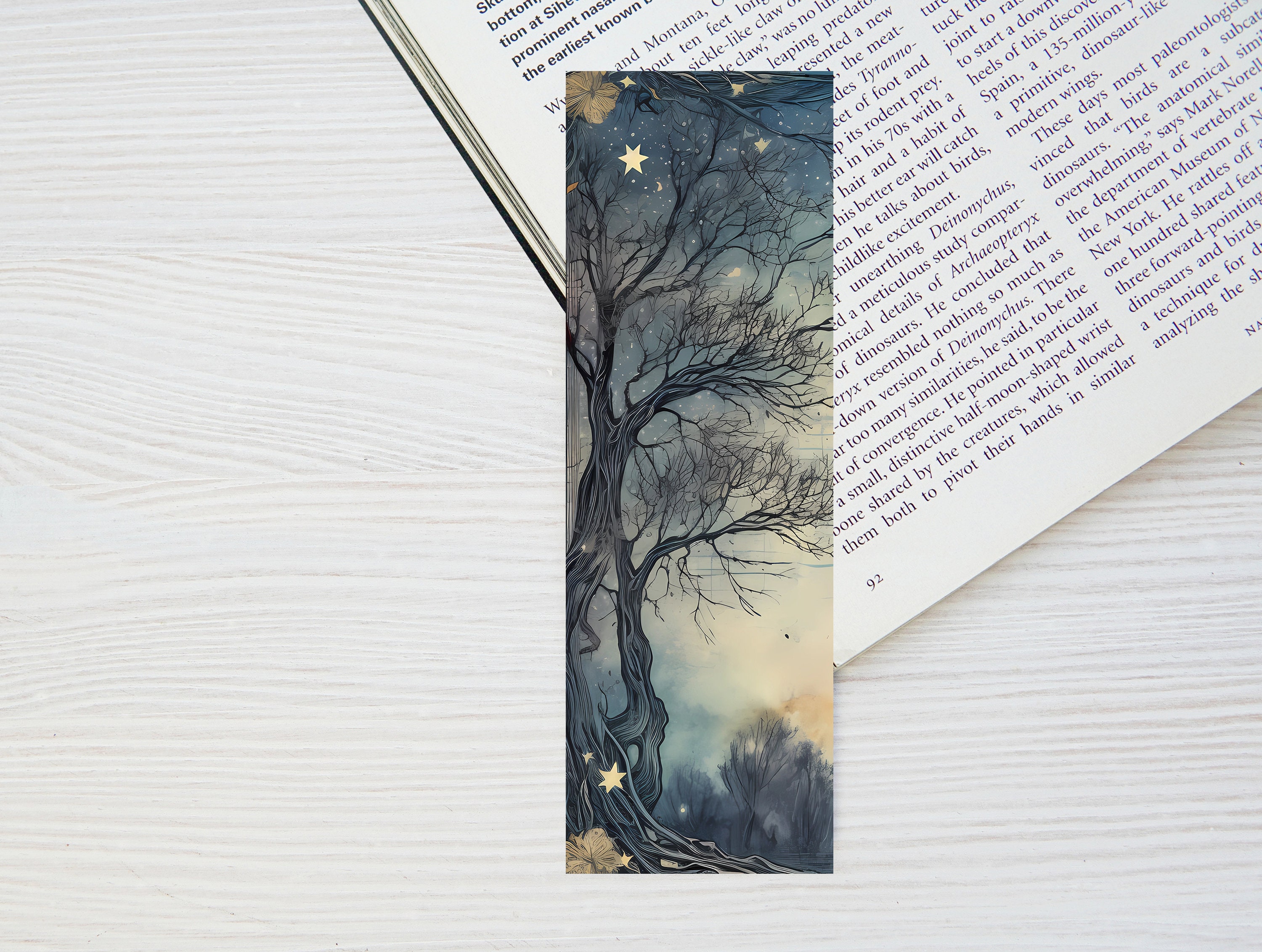 Printable Whimsical Starry Night Bookmark | 4 Bookmark Set | Celestial ...