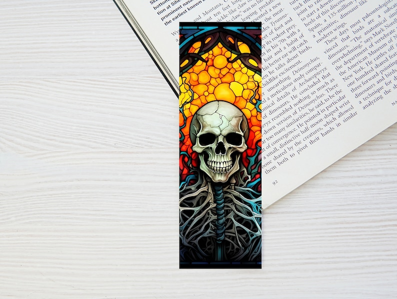 Printable Gothic Skull Bookmarks 4 Bookmark Set Halloween Bookmark Page ...
