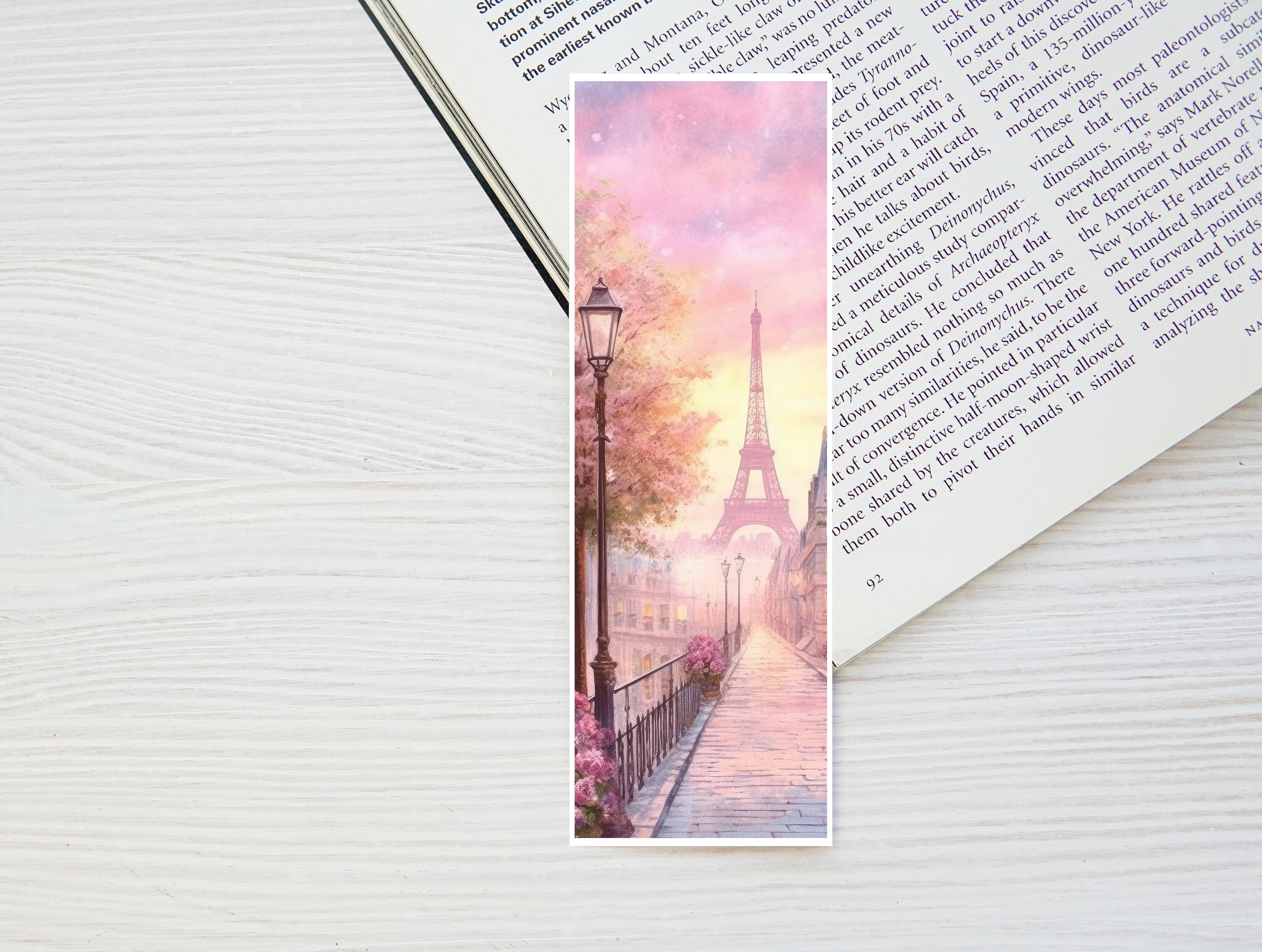Printable Pink Eiffel Tower Bookmarks Set of 4 Digital Bookmark ...