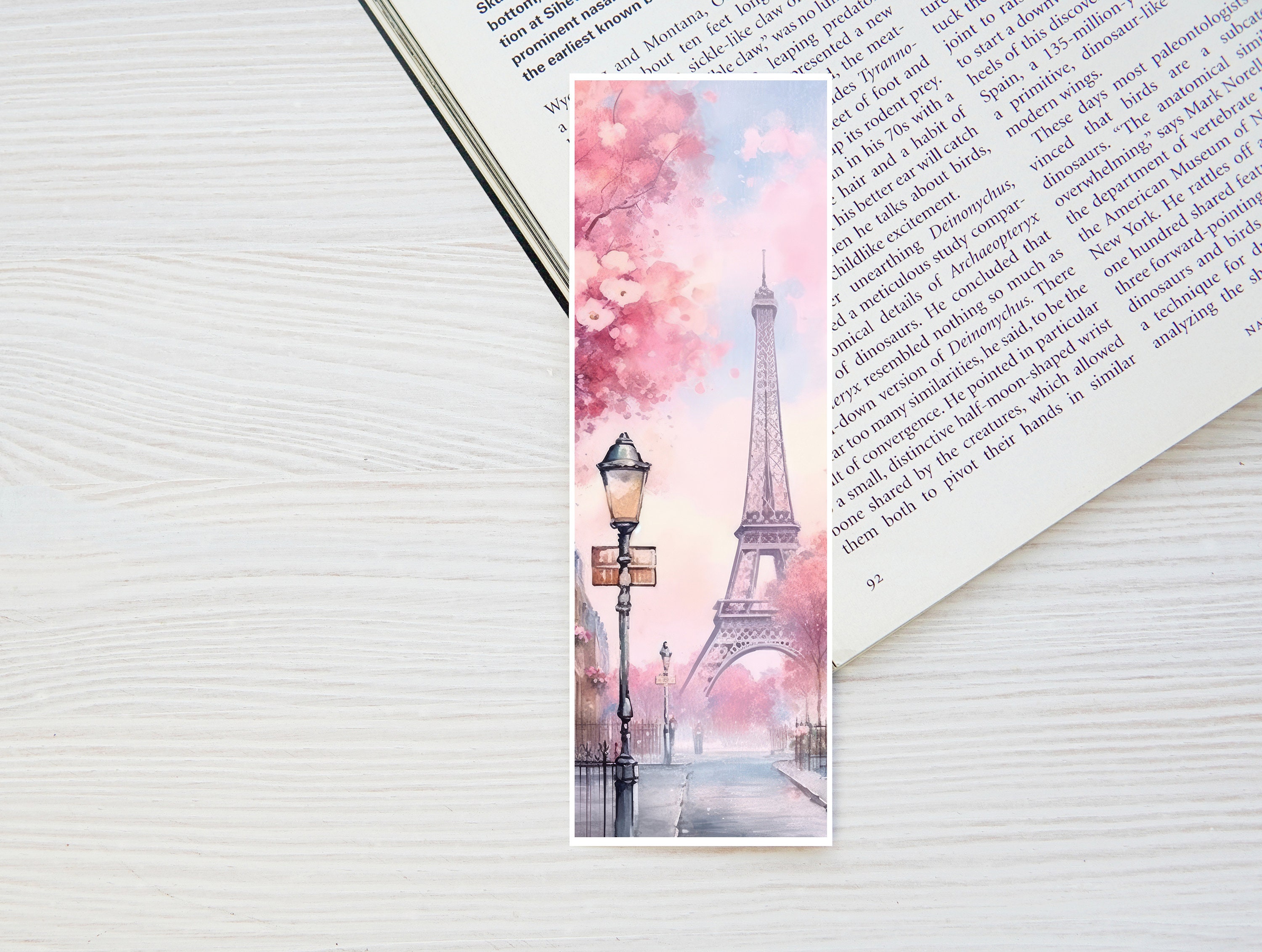 Printable Pink Eiffel Tower Bookmarks Set of 4 Digital Bookmark ...