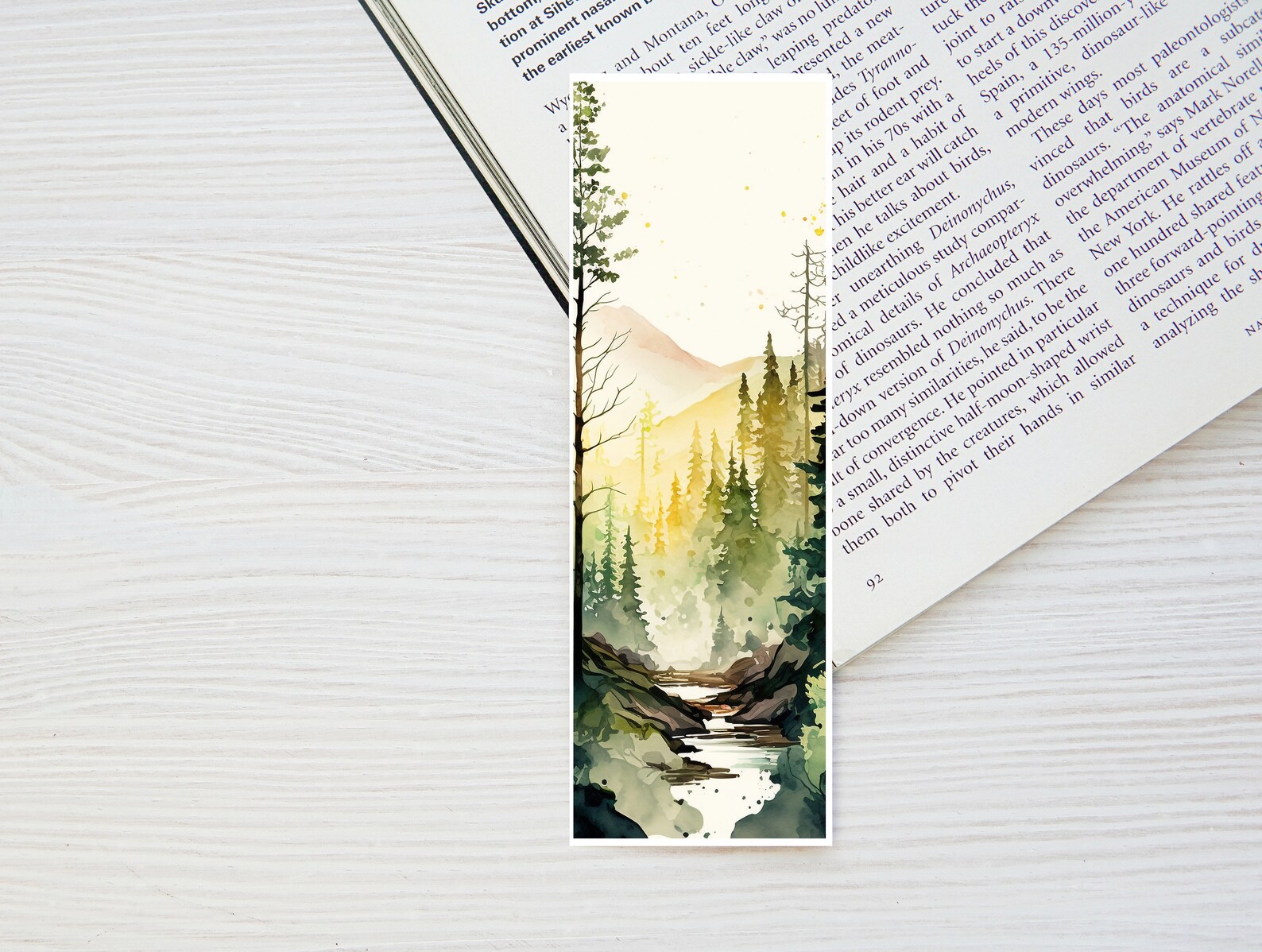Printable Watercolor Forest Bookmark 4 Bookmark Set Fantasy Bookmark ...