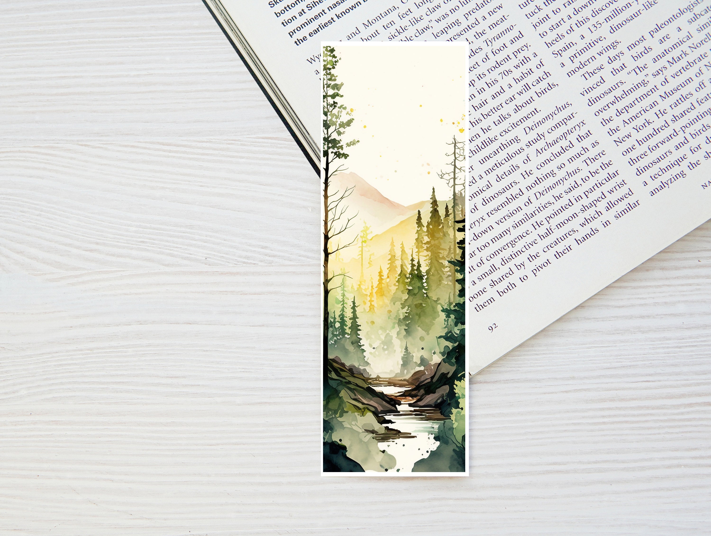 Printable Watercolor Forest Bookmark 4 Bookmark Set Fantasy Bookmark ...