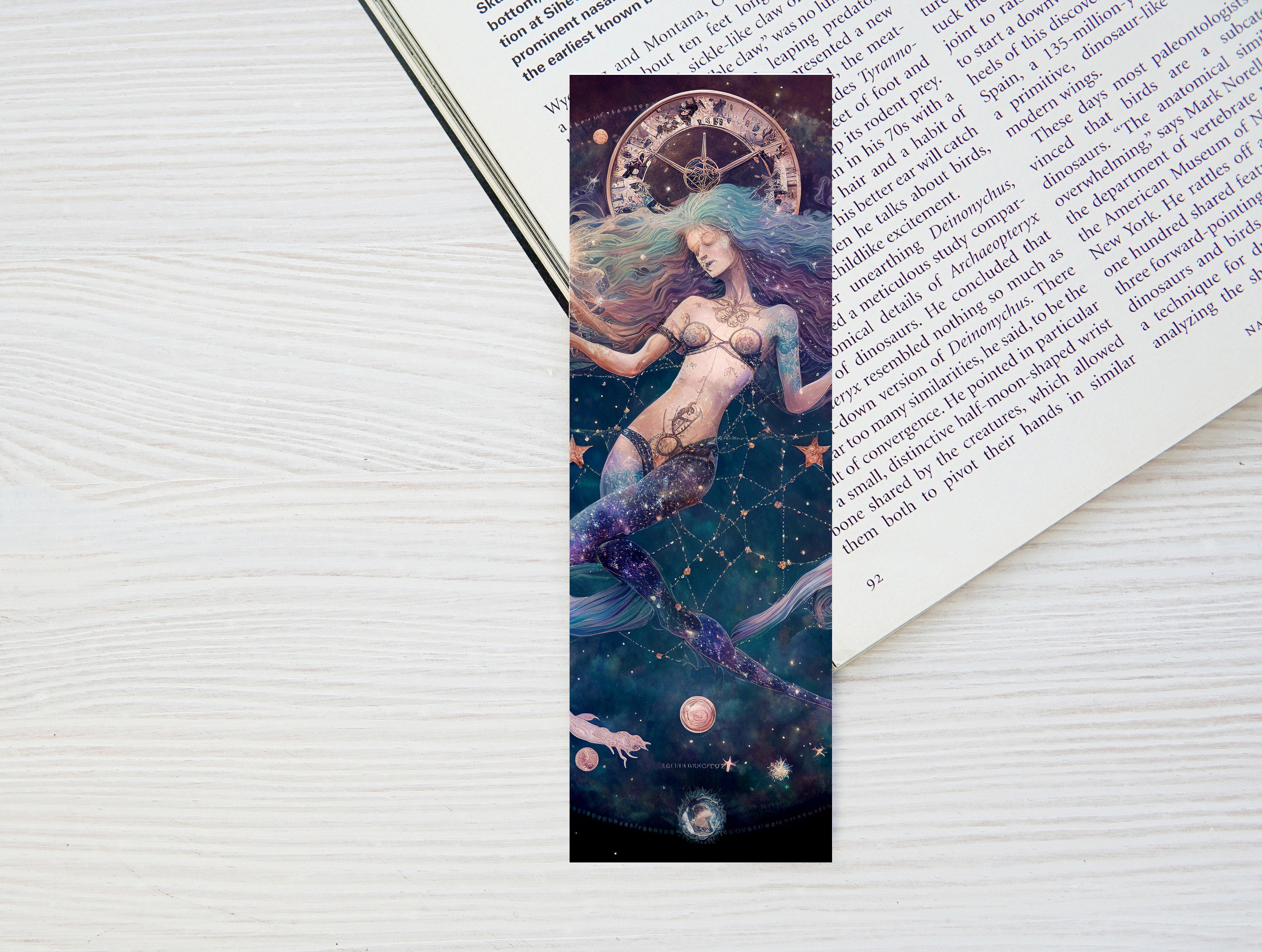 Printable Mermaid Bookmarks Set of 4 Cosmic Celestial Beautiful ...