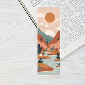 Printable Boho Bookmarks | 4 Bookmark Set | Desert Landscape Bookmark ...