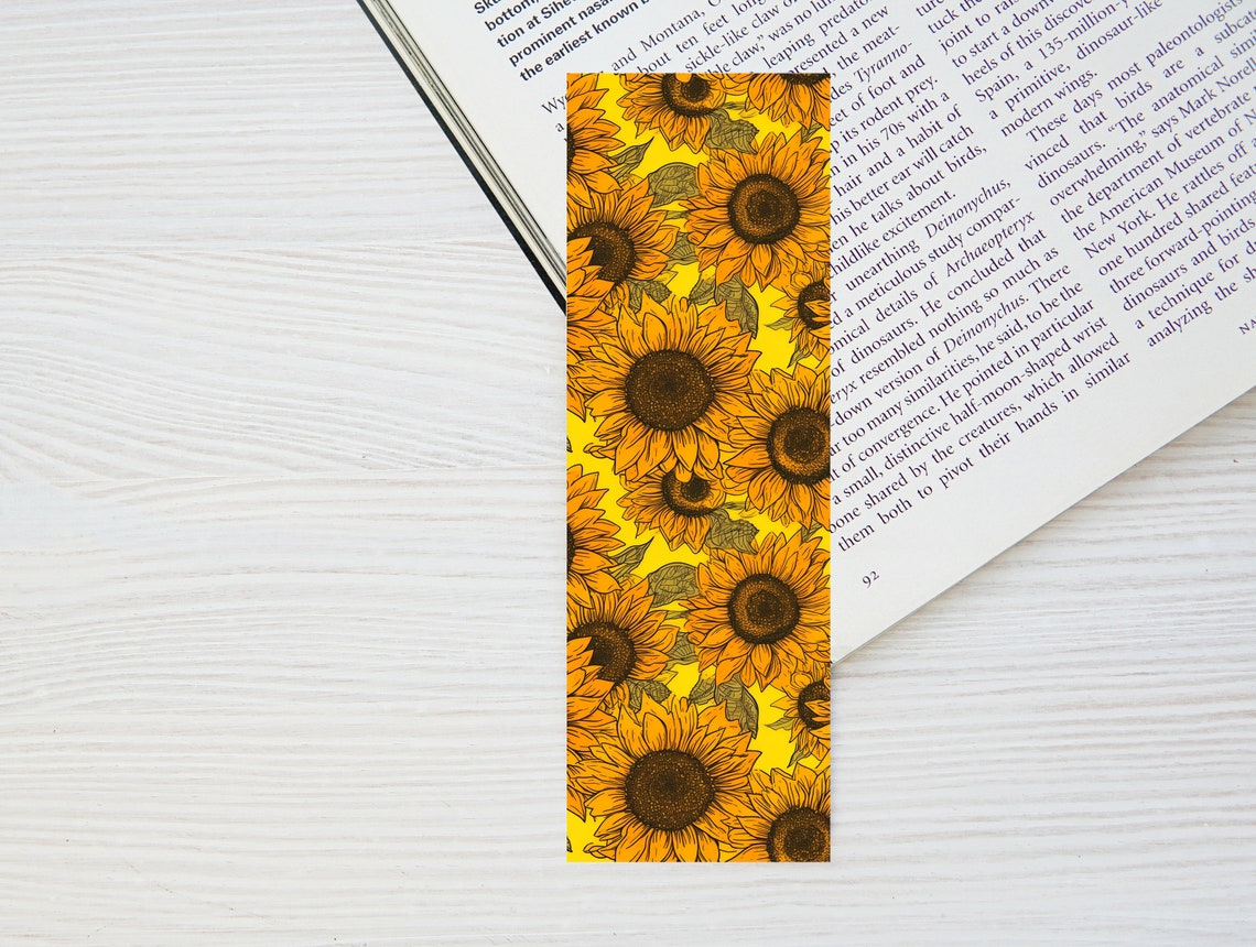 Printable Sunflower Bookmarks | Set of 4 Bundle | Floral Bookmark ...
