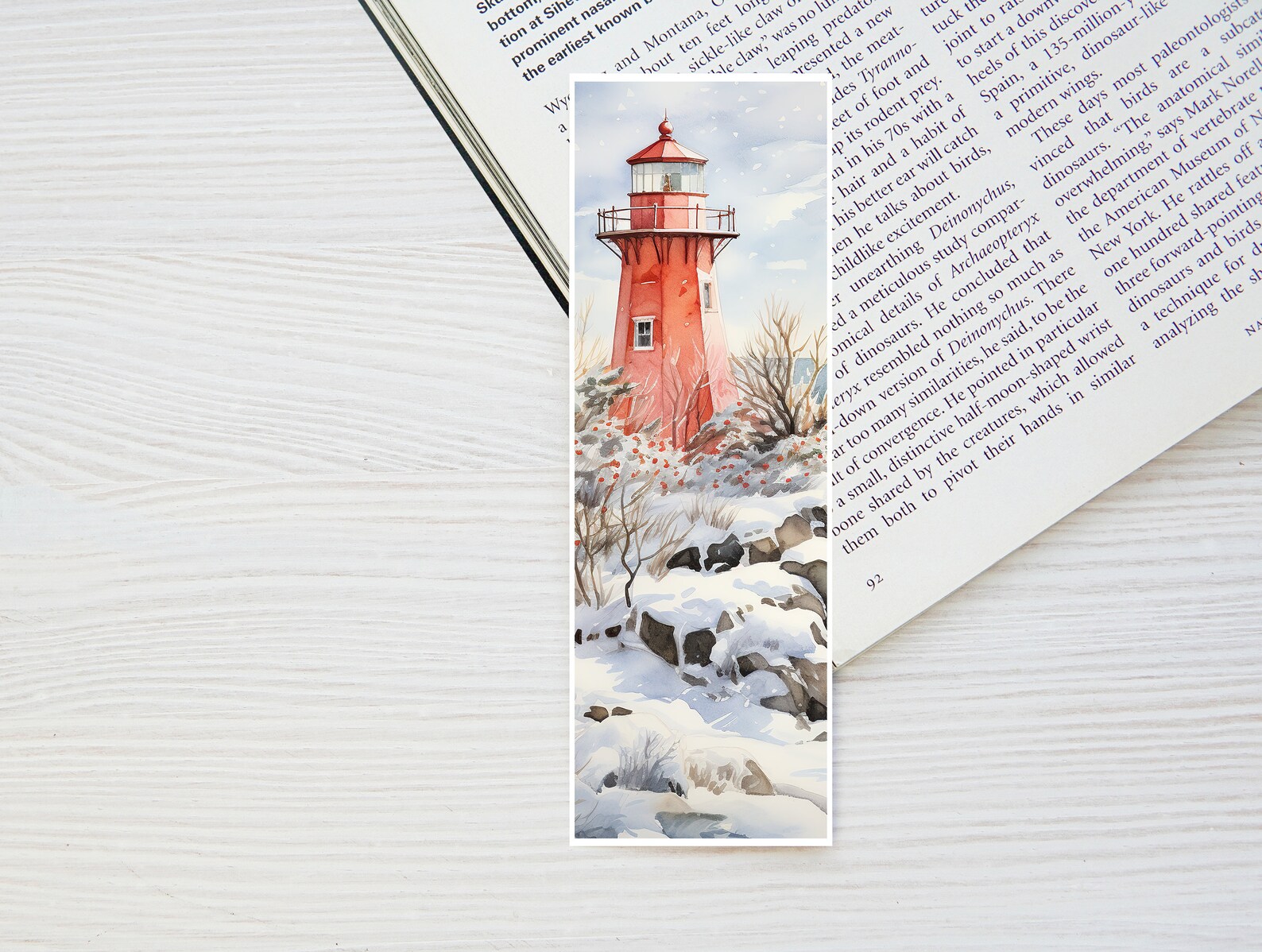 Printable Winter Lighthouse Bookmarks | Set of 4 Bookmark | Watercolor ...