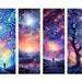 Printable Galaxy Bookmarks | 4 Bookmark Set | Starry Night Bookmark ...