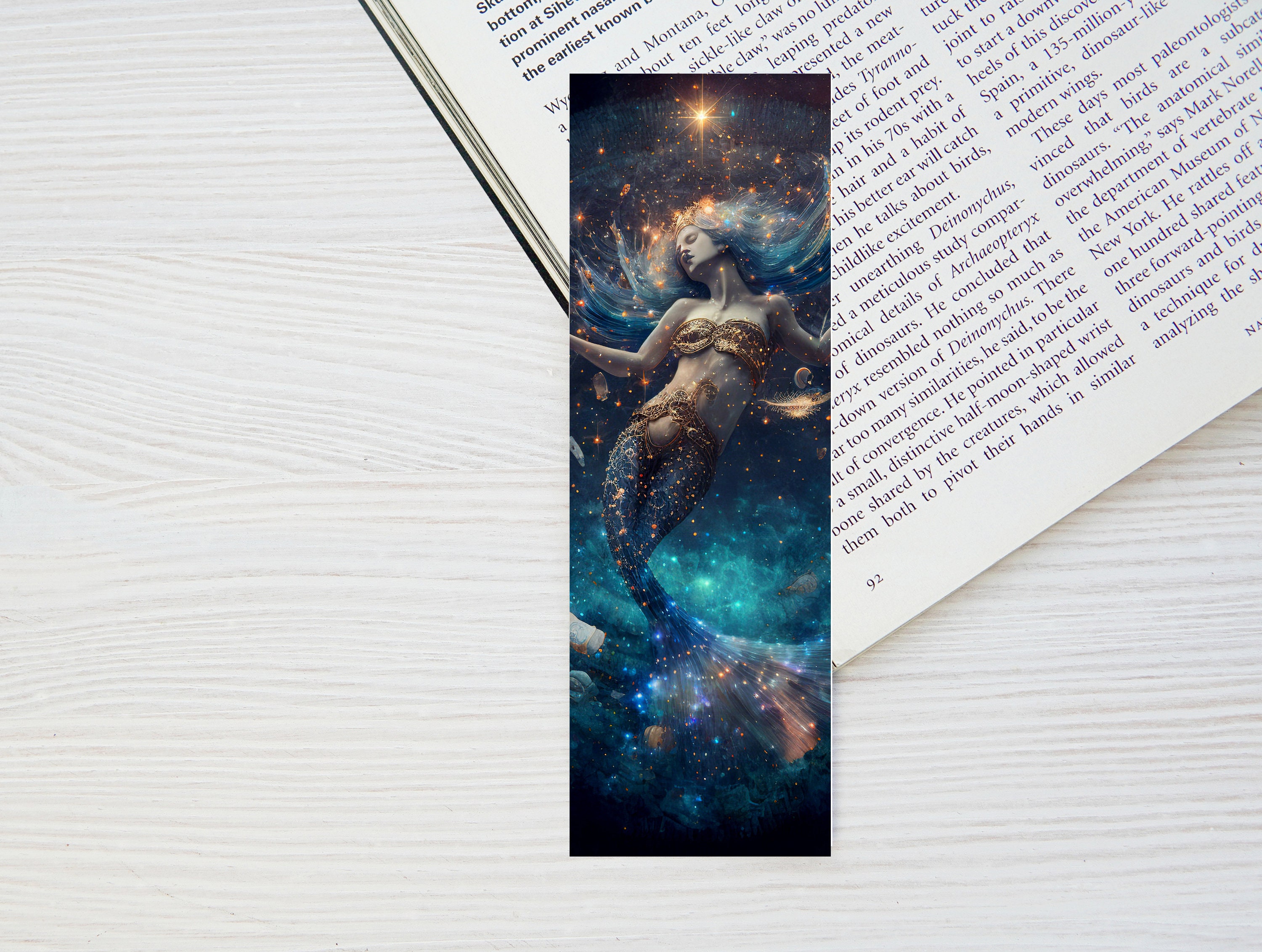 Printable Mermaid Bookmarks Set of 4 Cosmic Celestial Beautiful ...