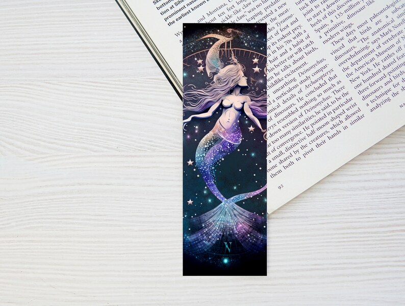 Printable Mermaid Bookmarks Set of 4 Cosmic Celestial Beautiful ...
