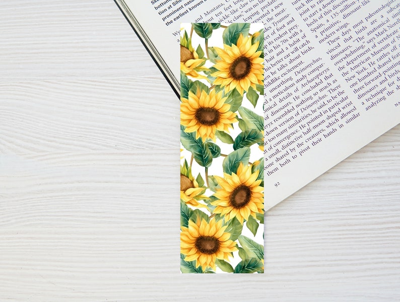 Printable Sunflower Bookmarks | Set of 4 Bundle | Floral Bookmark ...