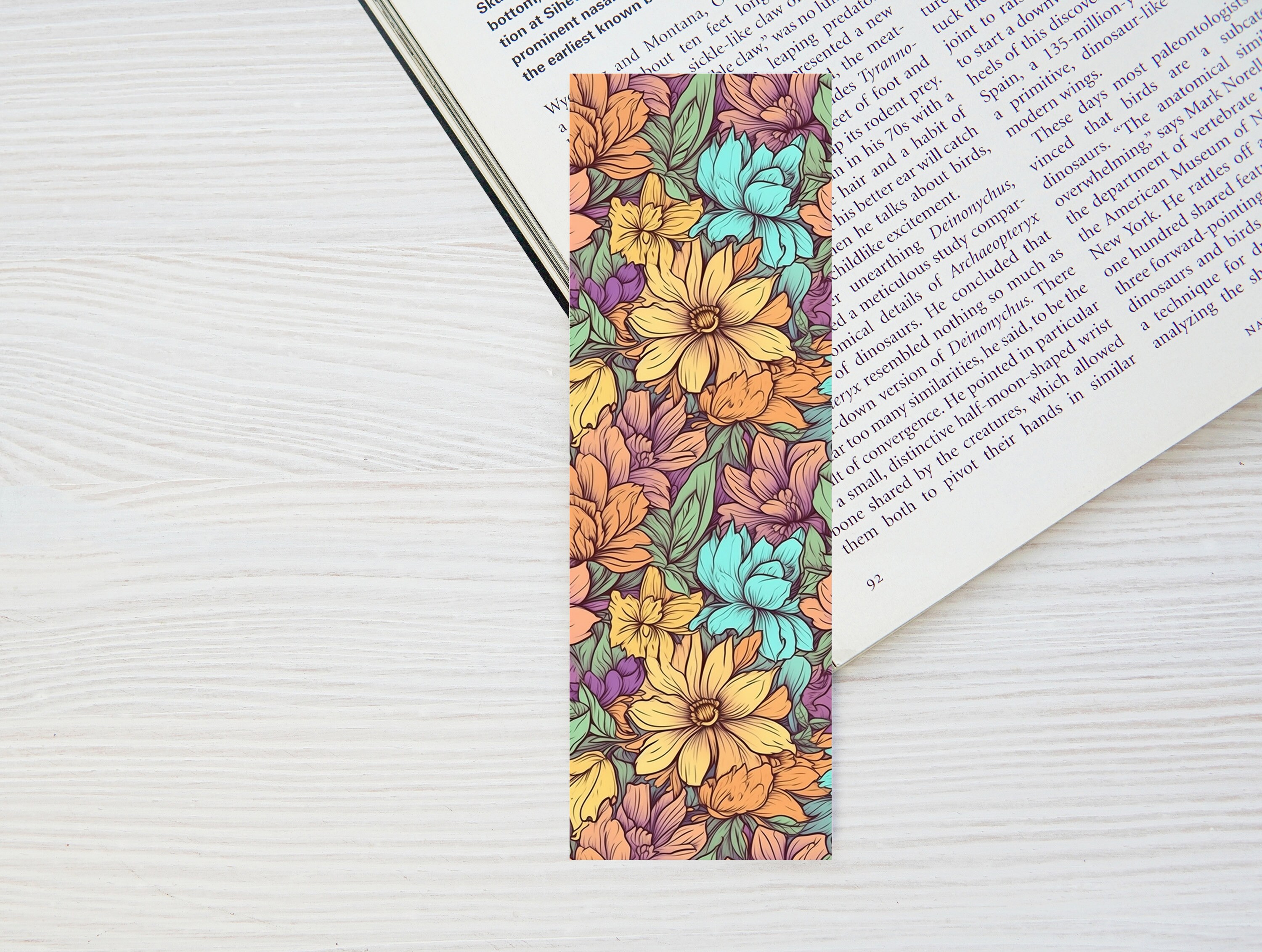 Printable Boho Floral Bookmark Set of 4 Bundle Flower Bookmark Bookmark ...