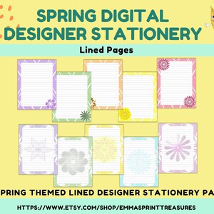 Spring Digital Designer Stationery| Digital Planner Inserts| Set of 10 ...