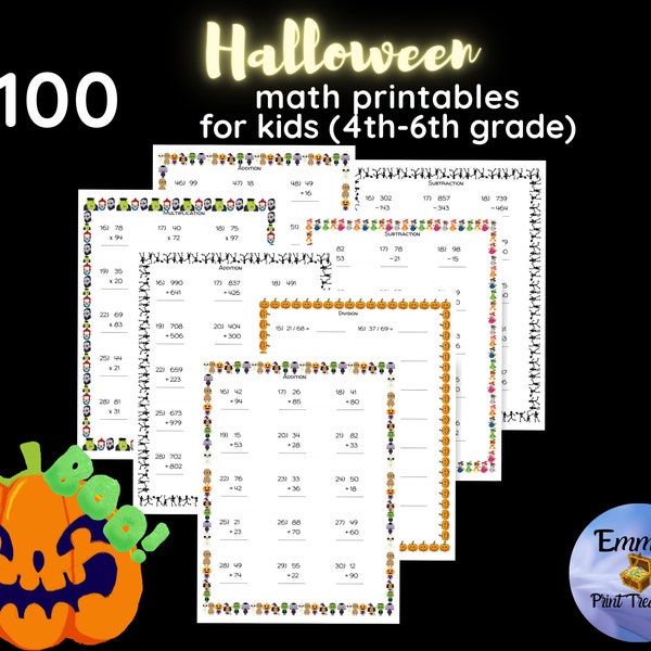 Math Worksheets - Etsy