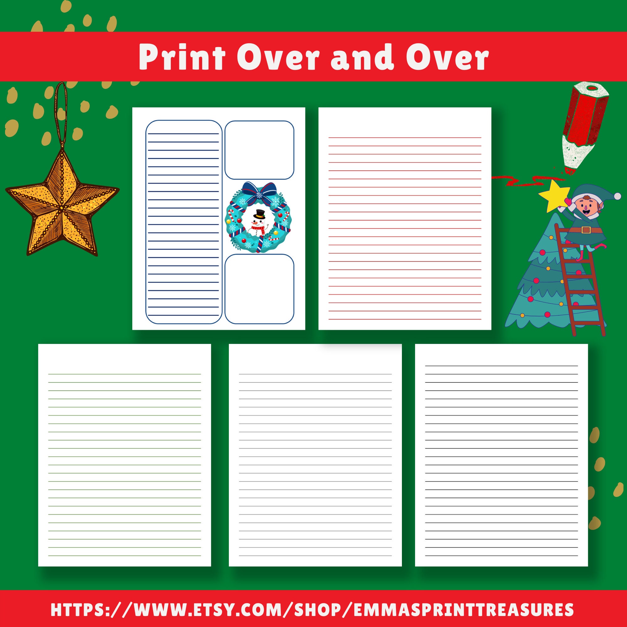 Fun Christmas Stationery| Digital Designer Stationery| Digital Planner ...