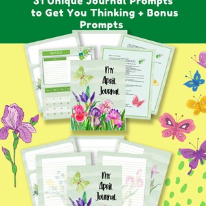 My April Journal| 31+ Unique Prompts | Monthly Overview| Themed Lined ...
