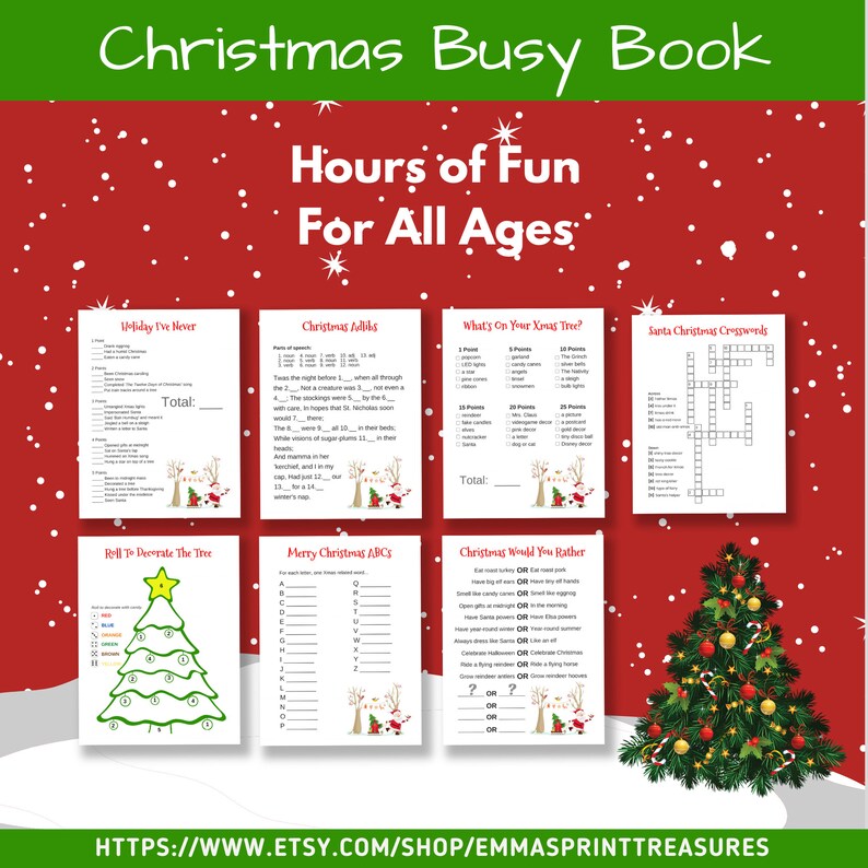Christmas Busy Book|14 Pages| Perfect for Home School, on the Road or ...