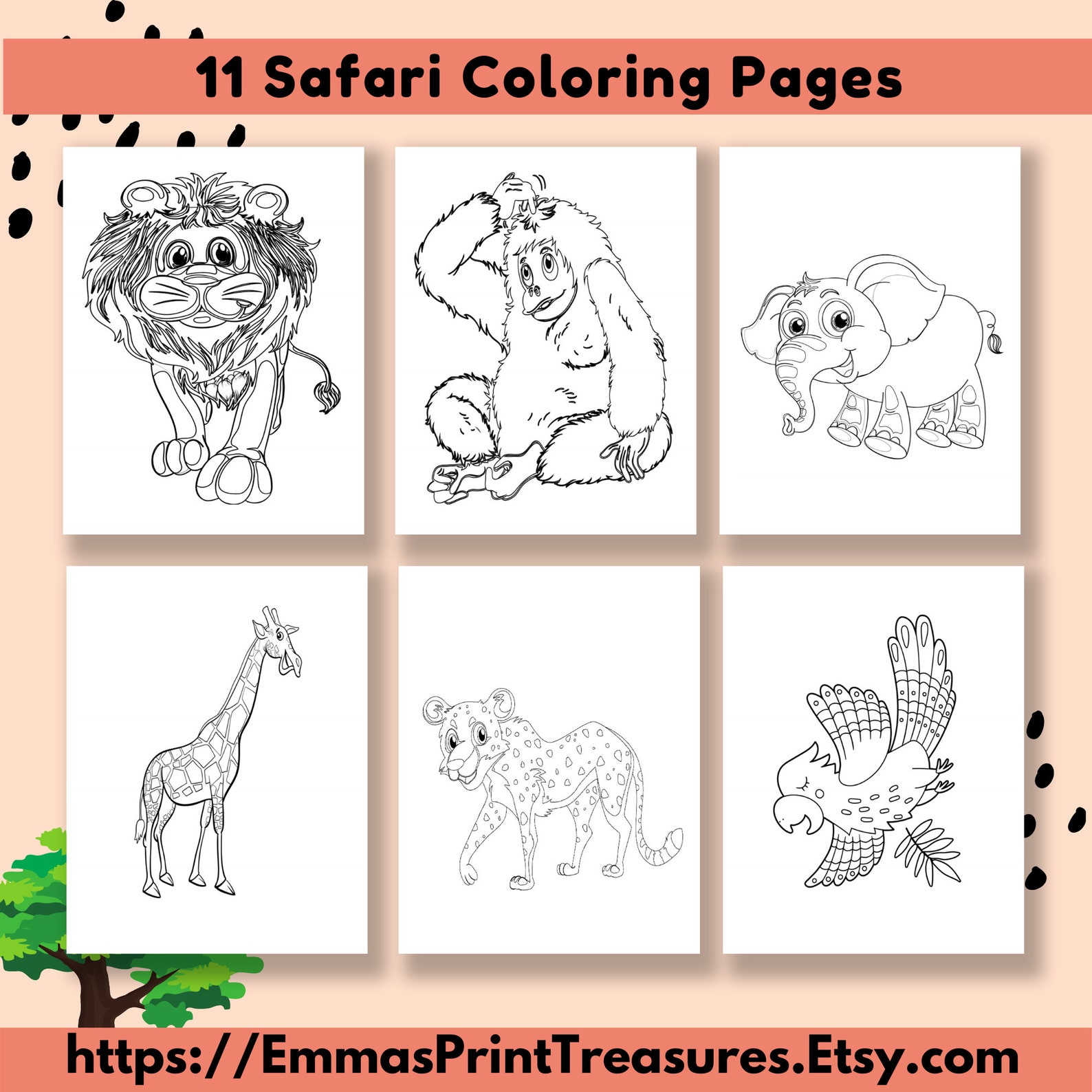 Safari Coloring & Activities - 20 Fun Pages| Every Page is Colorable ...