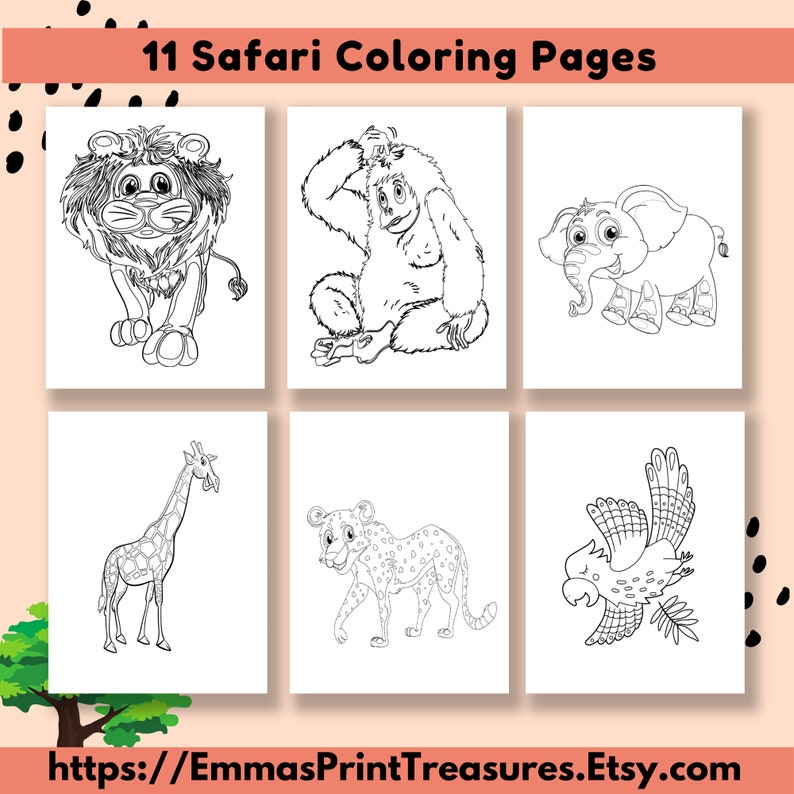 Safari Coloring & Activities - 20 Fun Pages| Every Page is Colorable ...