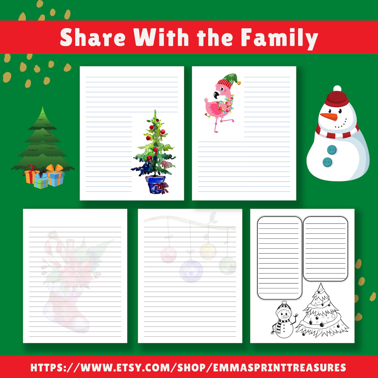 Fun Christmas Stationery| Digital Designer Stationery| Digital Planner ...
