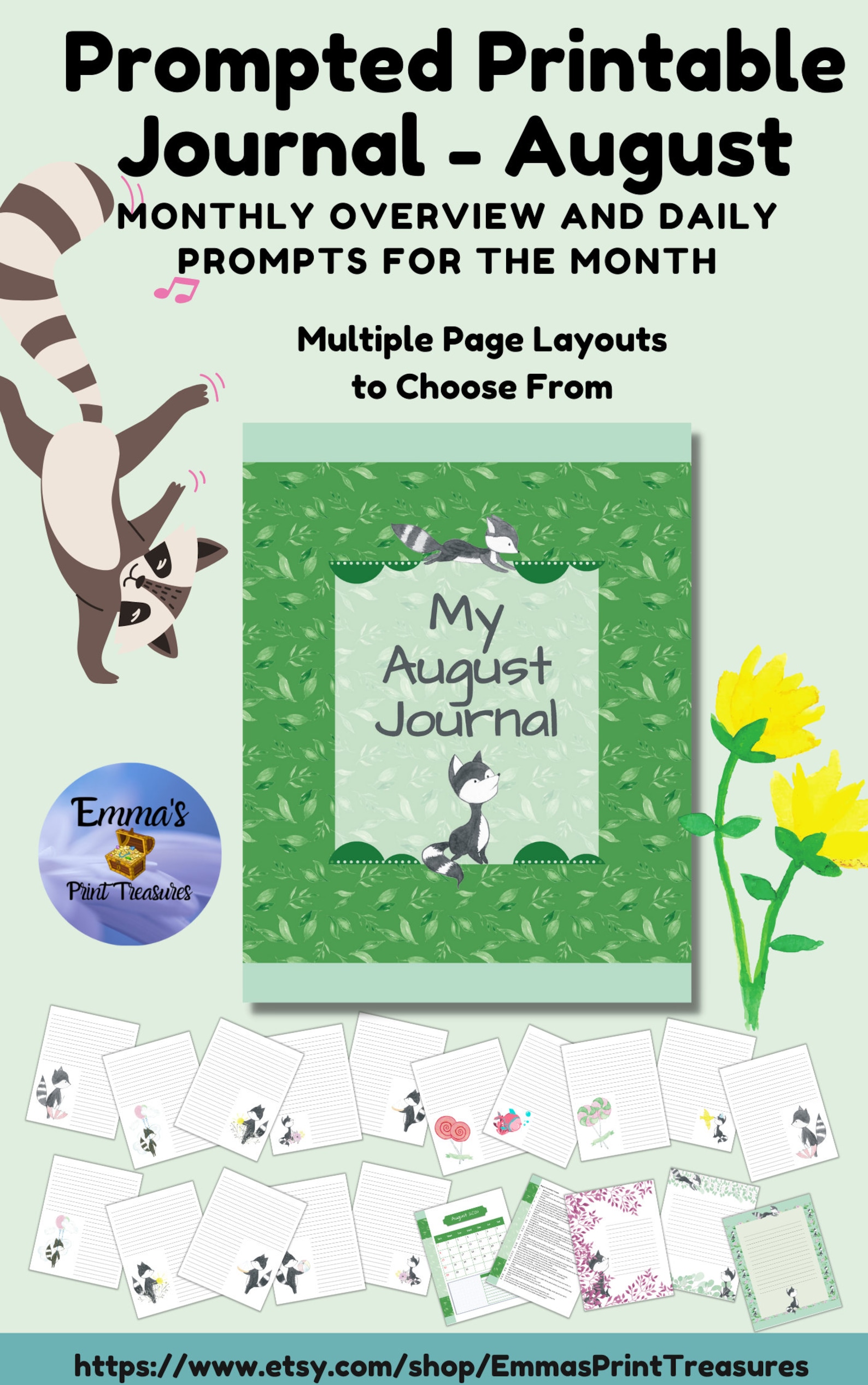 My August Journal 31 Unique Prompts Monthly Overview - Etsy
