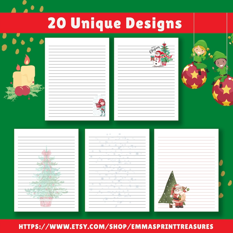 Fun Christmas Stationery| Digital Designer Stationery| Digital Planner ...