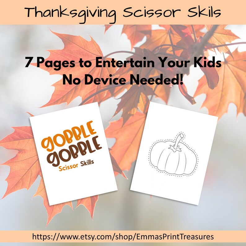 Thanksgiving Scissor Skills Printable| Preschool Cutting Practice ...