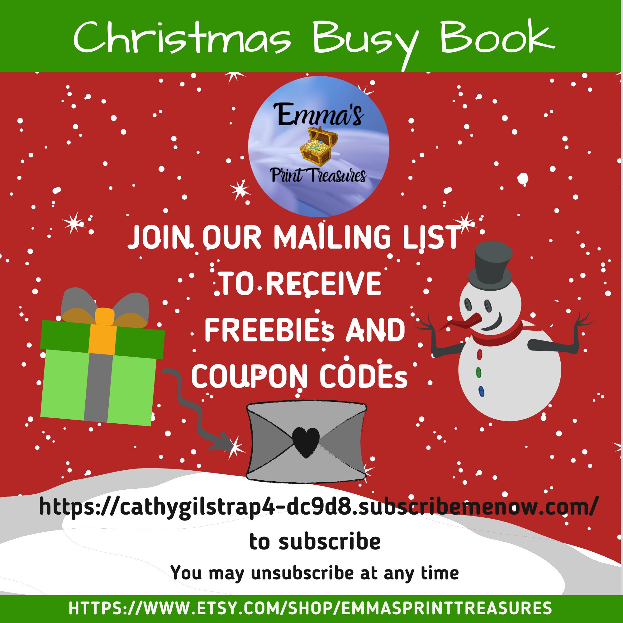 Christmas Busy Book14 Pages Perfect for Home School, on the Road or ...