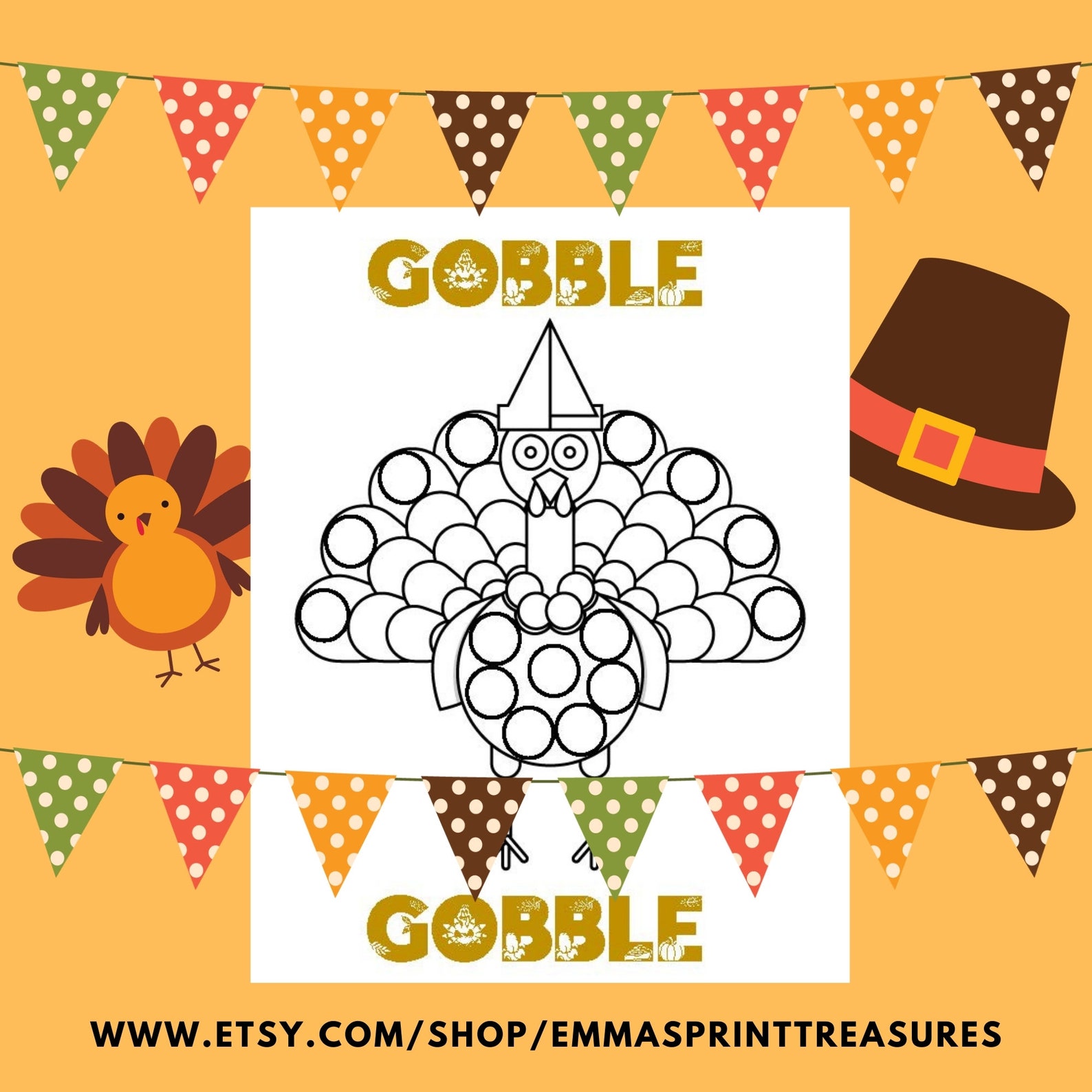 Thanksgiving Coloring Sheets| Dot A Dot Coloring Page for Kids| Do A ...