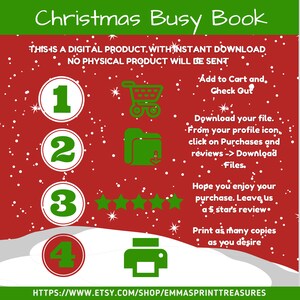 Christmas Busy Book|14 Pages| Perfect for Home School, on the Road or ...