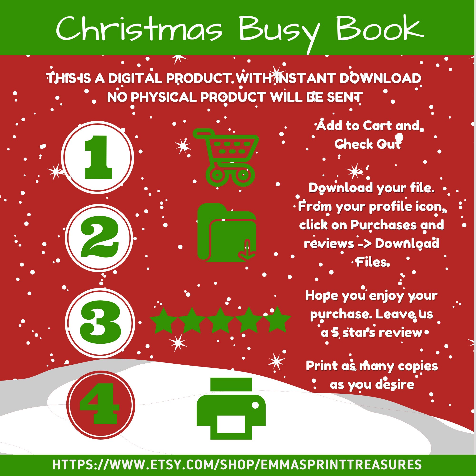 Christmas Busy Book14 Pages Perfect for Home School, on the Road or ...