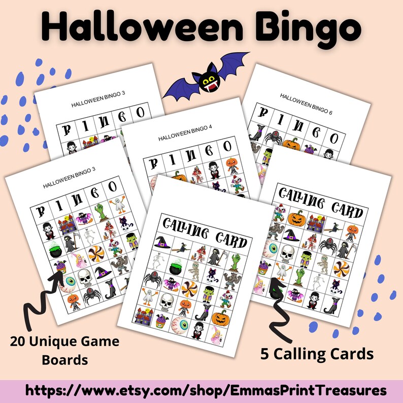 Halloween Bingo| 20 Unique Games Boards & 5 Calling Cards| Perfect ...