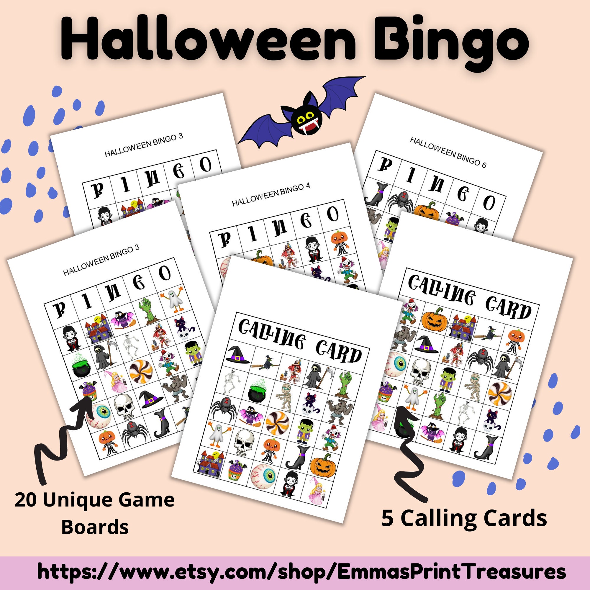 Halloween Bingo| 20 Unique Games Boards & 5 Calling Cards| Perfect ...