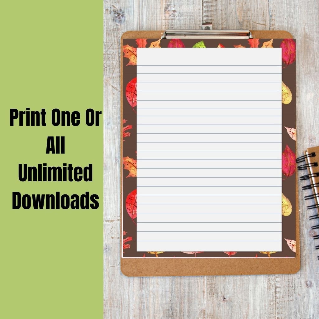 Fall Digital Designer Stationery 8.5x11 20 Pack Digital - Etsy