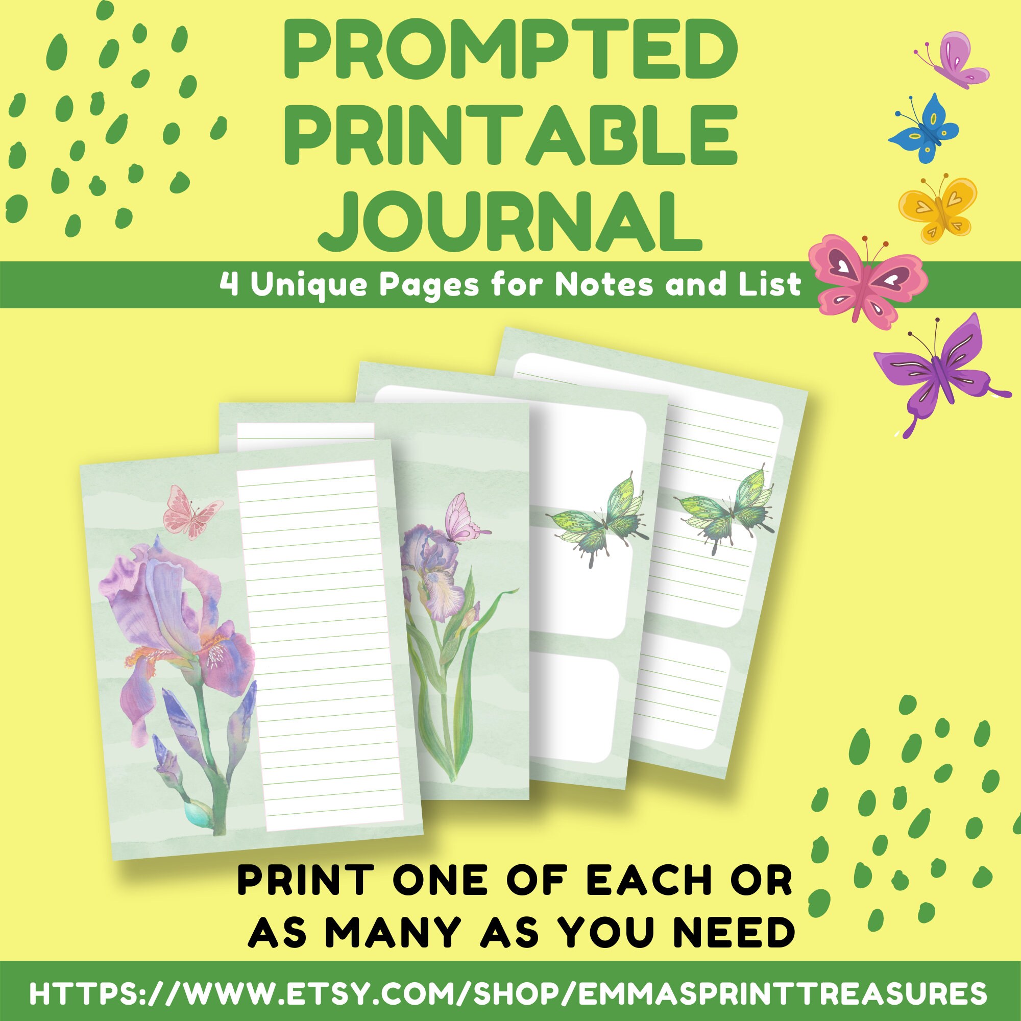 My April Journal 31 Unique Prompts Monthly Overview Themed Lined ...