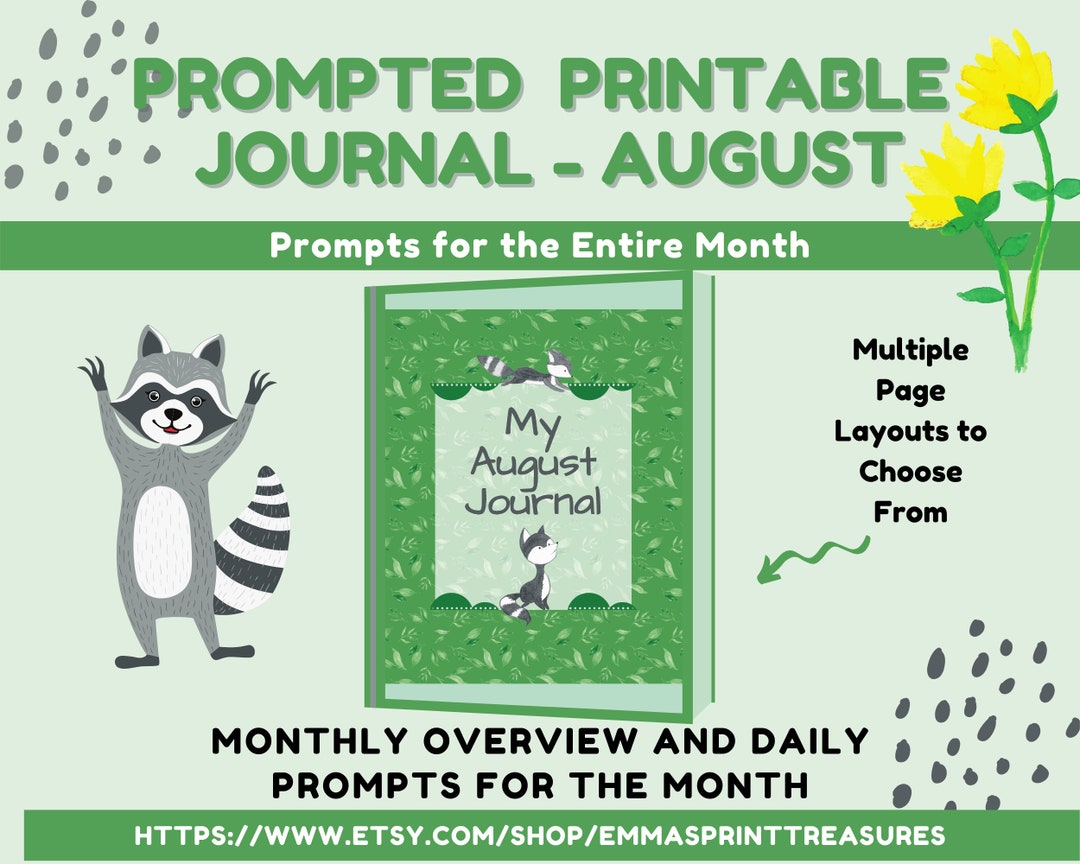 Mi diario de agosto/ 31 indicaciones únicas / Resumen mensual / Páginas ...