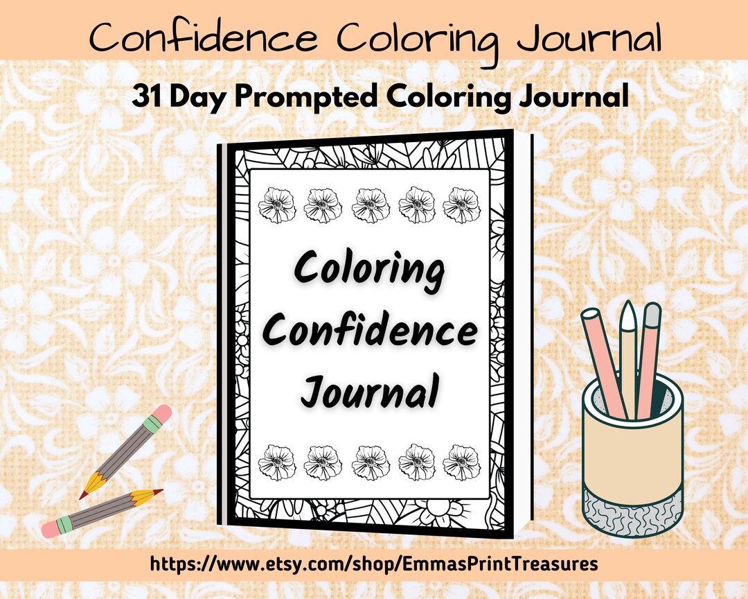 Confidence Coloring Journal| 31 Guided Prompts| 31 Adult Coloring Pages ...